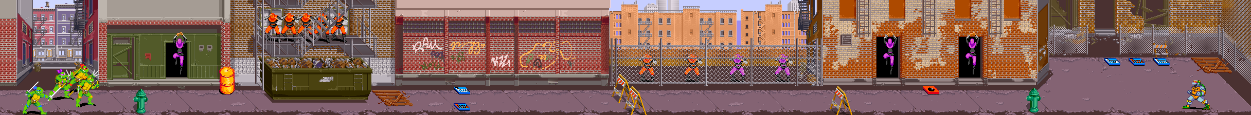 Teenage Mutant Ninja Turtles: Turtles In Time Scene 2: Alleycat Blues