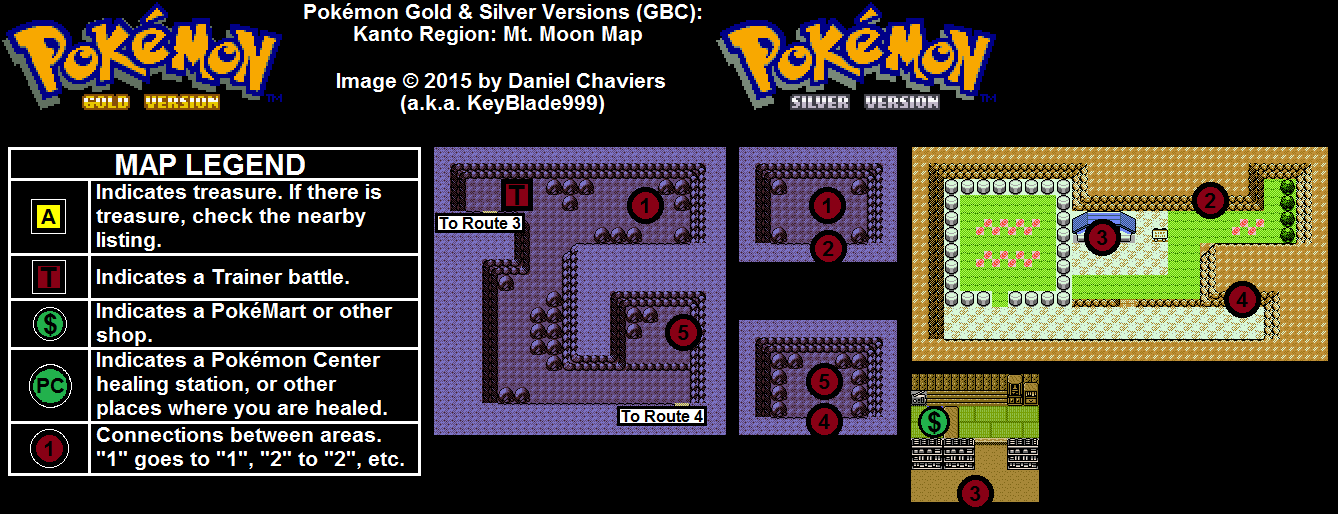 Pokemon Firered Version Mount Moon Map Map For Game Boy Advance By