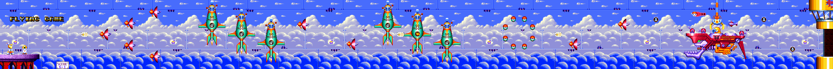 Dynamite Headdy Scene 6-1: Flying Game