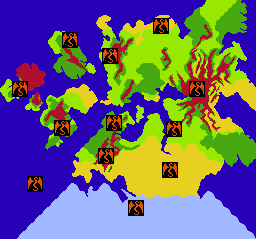 Advanced Dungeons & Dragons: Dragon Strike Overworld (In-Game Map)