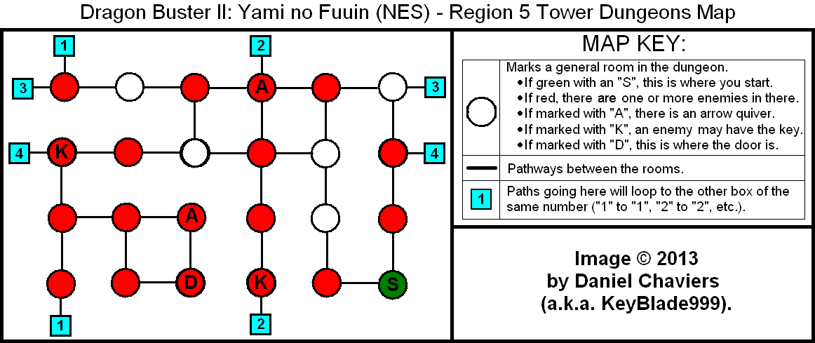 Dragon Buster II: Yami no Fuuin Region 5 Tower Dungeons