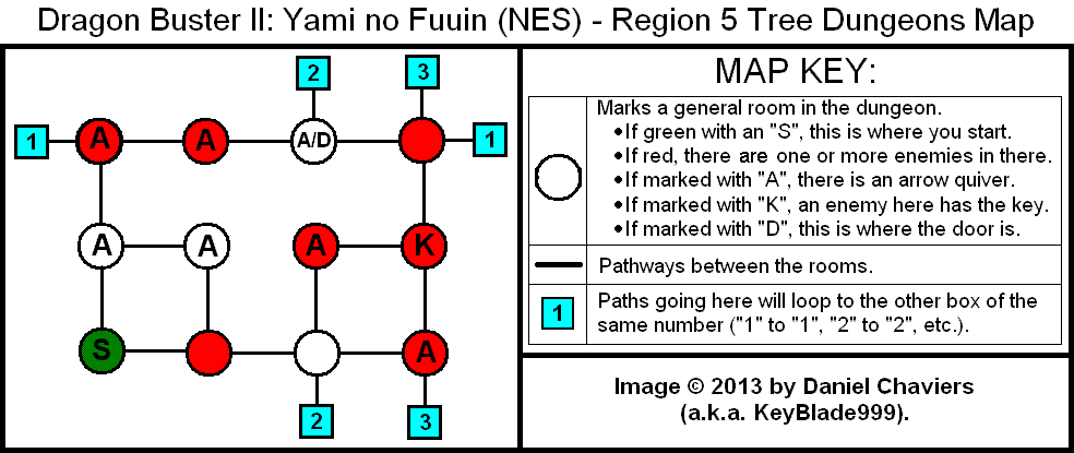 Dragon Buster II: Yami no Fuuin Region 5 Tree Dungeons
