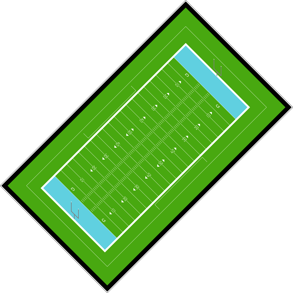 NES Play Action Football Football Field (Small Scale)