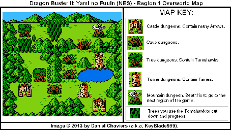 Dragon Buster II: Yami no Fuuin Maps