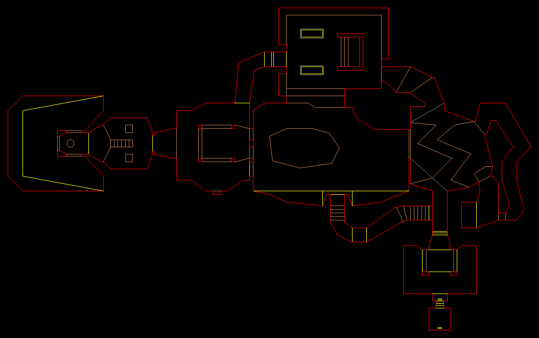 Doom Episode 1 Map 1: Hangar (In-Game Map)