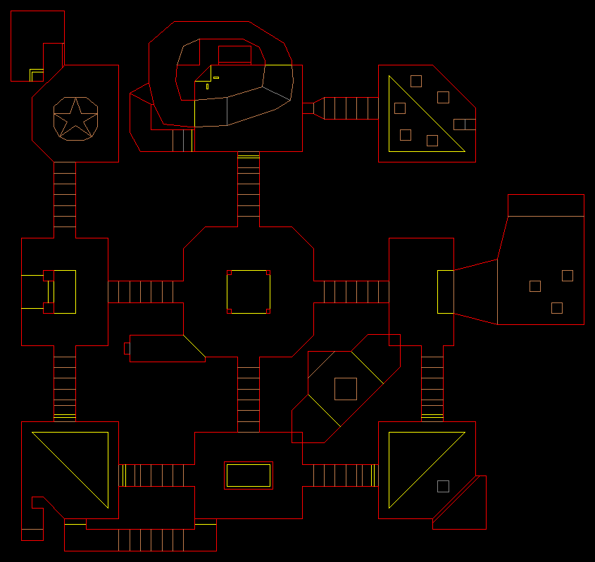 Doom Episode 1 Map 9: Military Base (In-Game Map)