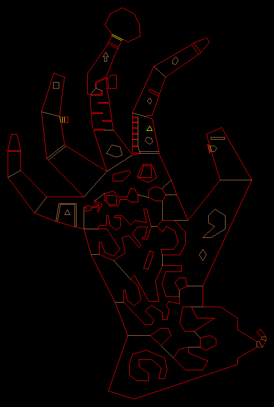 Doom Episode 3 Map 2: Slough of Despair (In-Game Map)