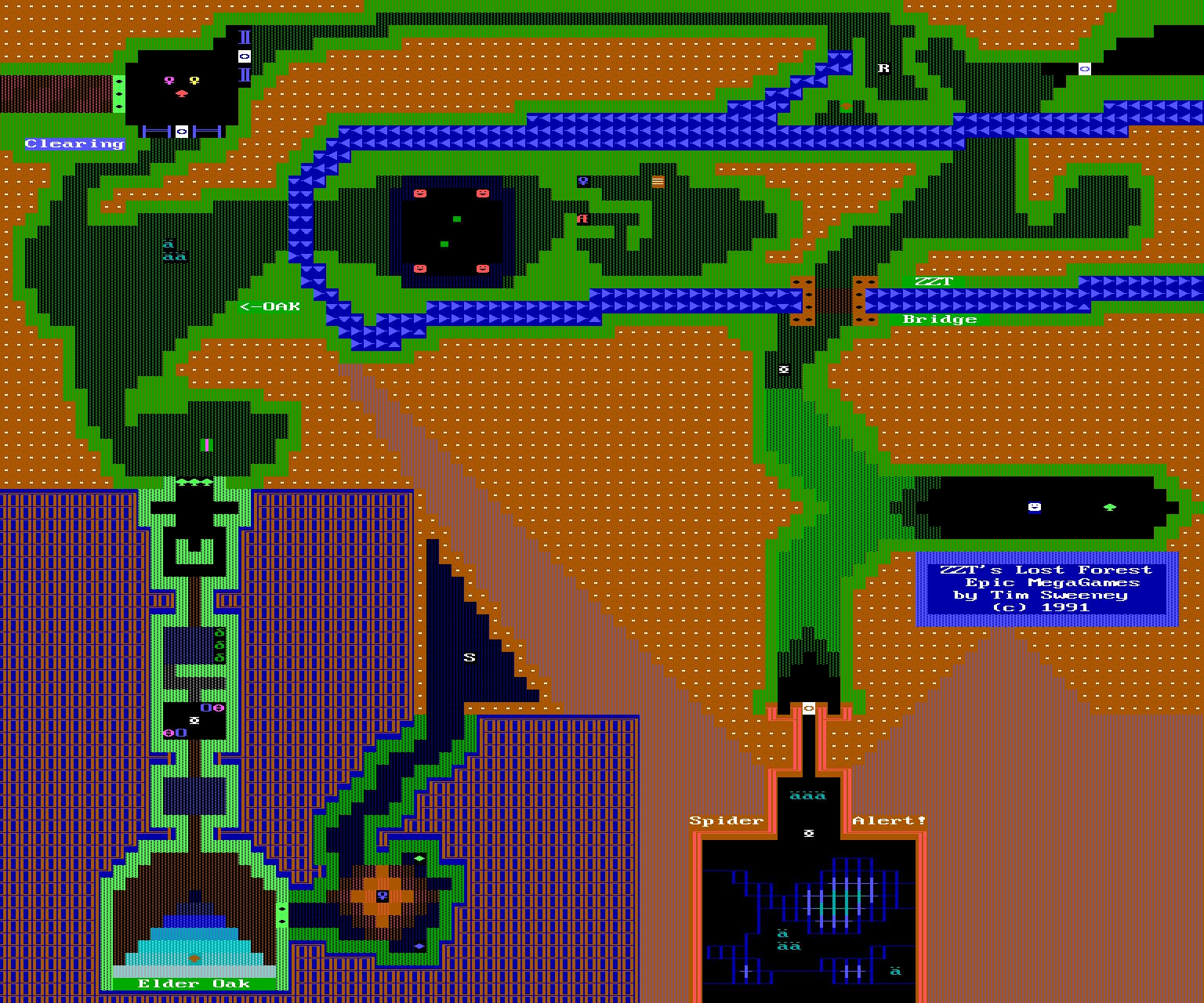 Super ZZT ZZT's Lost Forest Elder Oak