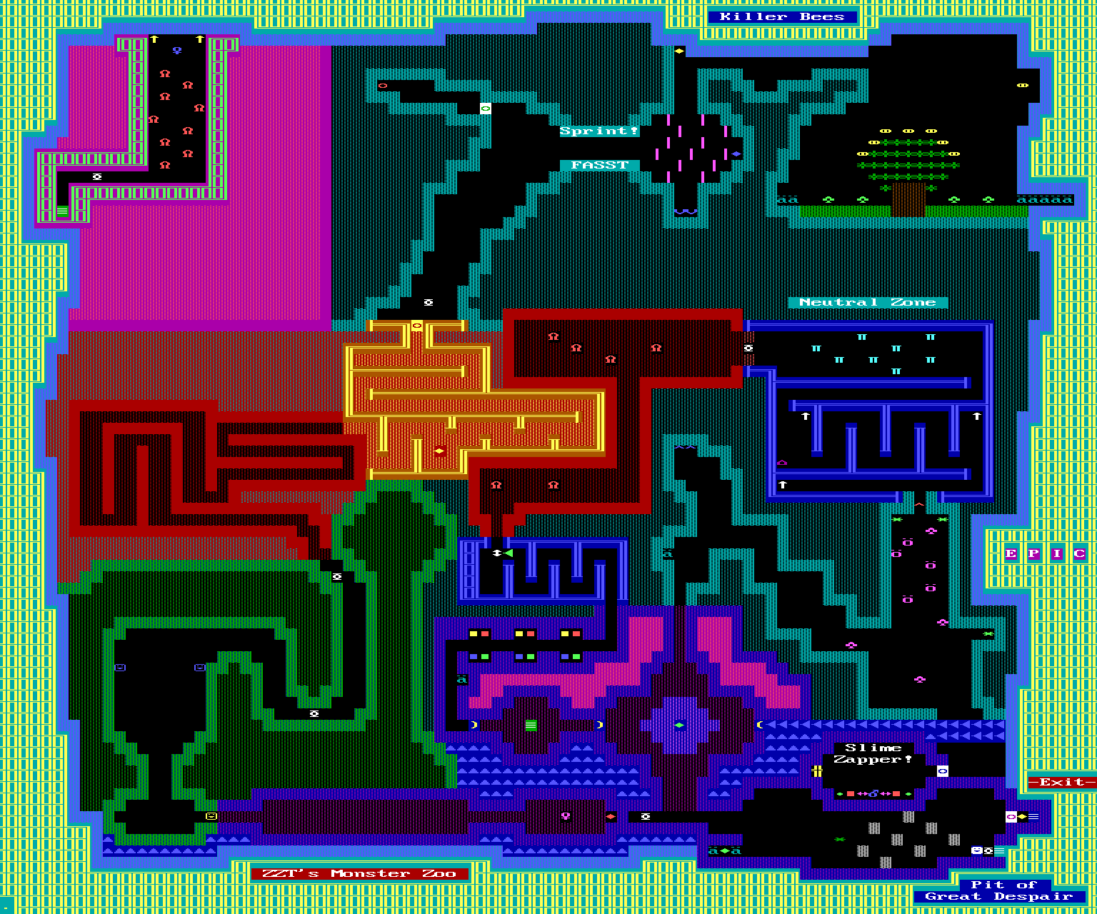 Super ZZT ZZT's Monster Zoo Level 6