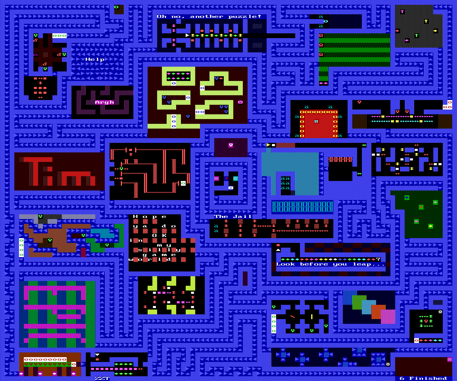Super ZZT ZZT's Proving Grounds Level 6: Infinite Whirlpool
