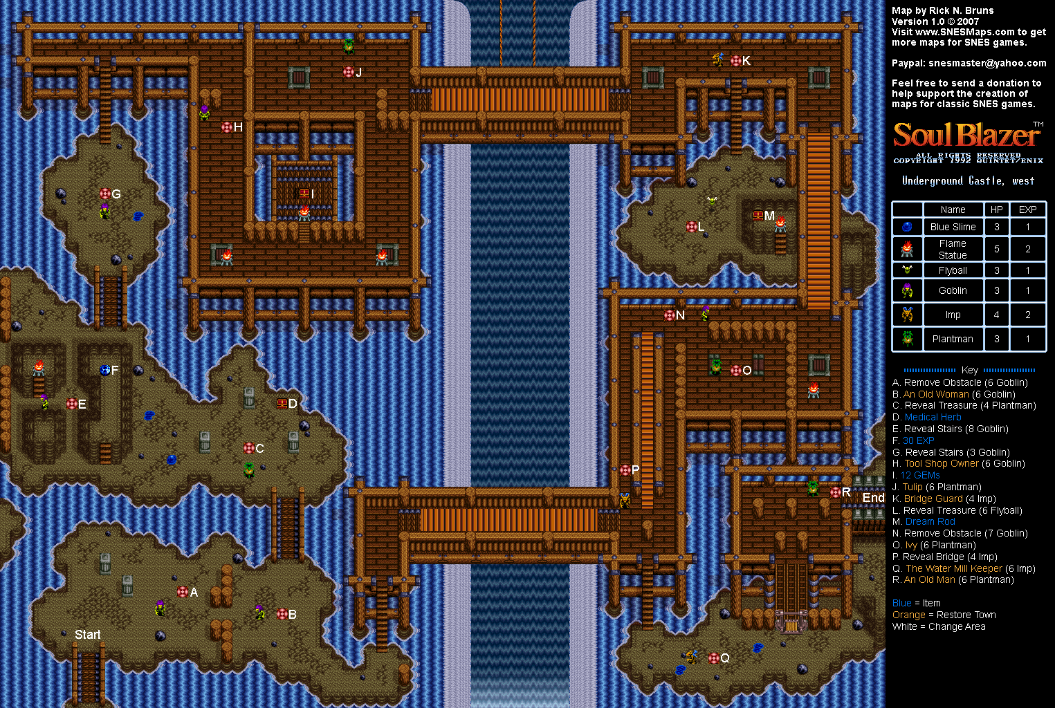 Soul Blazer Maps