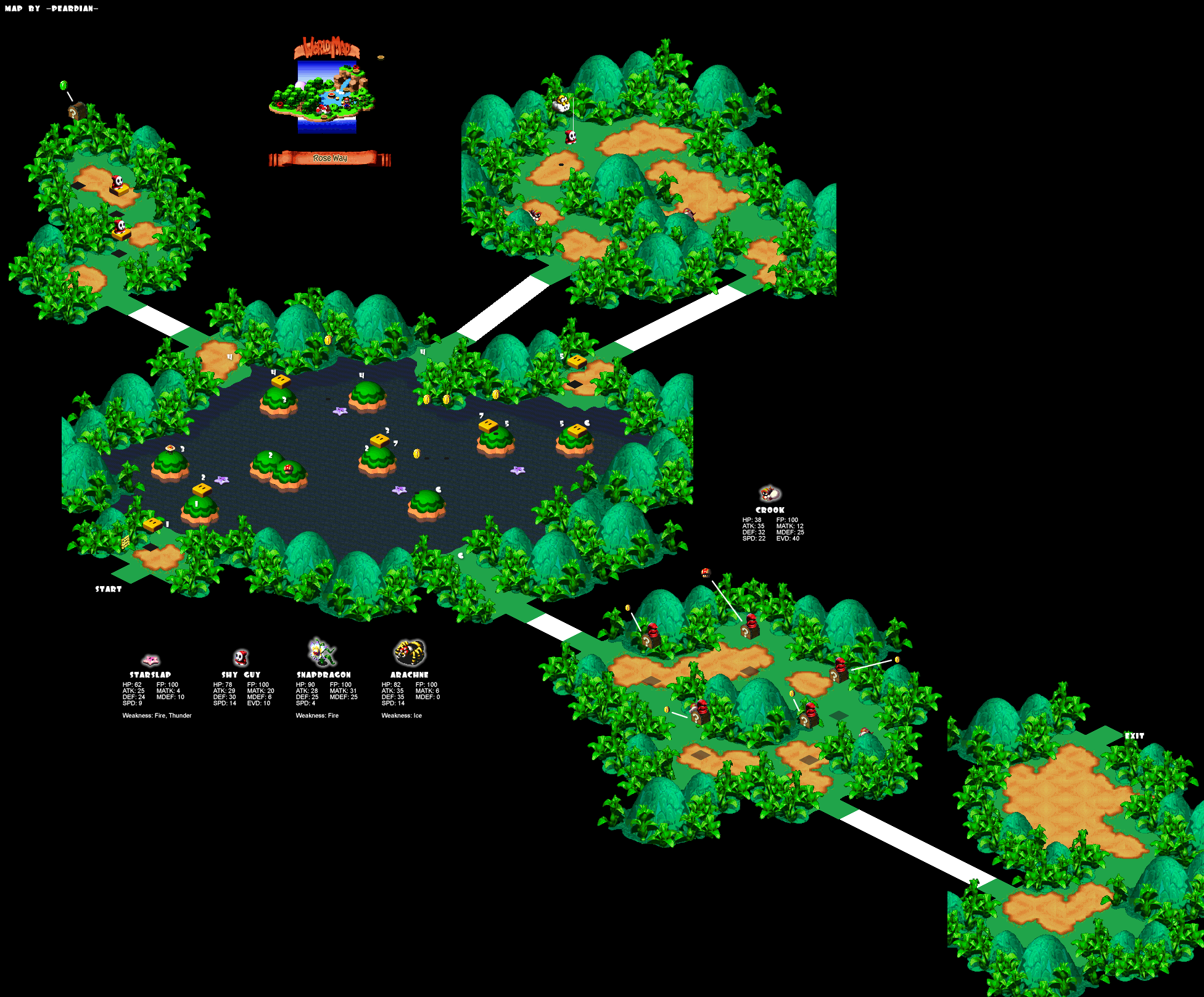 Super Mario RPG: Legend Of The Seven Stars Maps